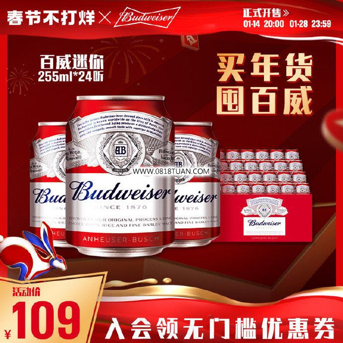百威啤酒mini 255ml*24罐，70，正常发货-最新线报活动/教程攻略-0818团